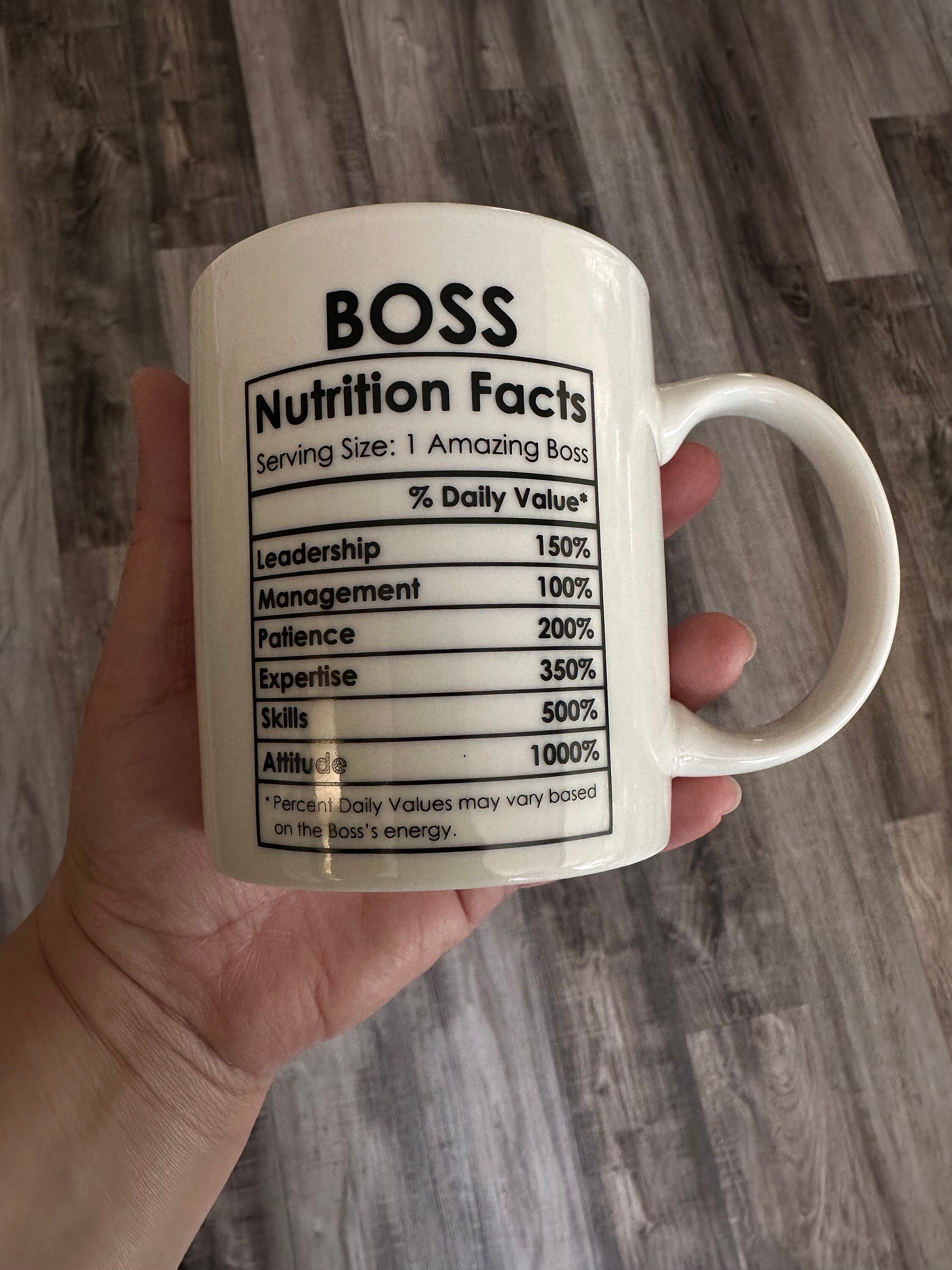 Boss Mug Perfect Office Gift Mom Mug Boss Nutrition Facts Mug Boss 11 ...
