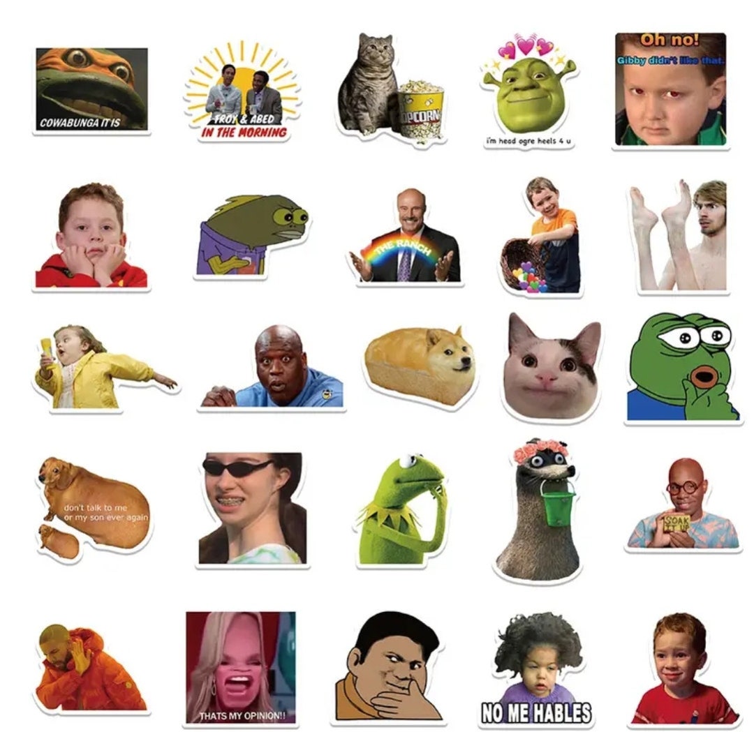 Stickers Popular Internet Influencer Meme Doodle Waterproof Sticker's ...