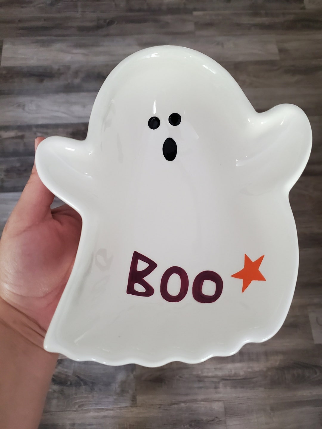 Ghost Shaped BOO Candy Dish White Ceramic Treat Bowl Halloween - Etsy