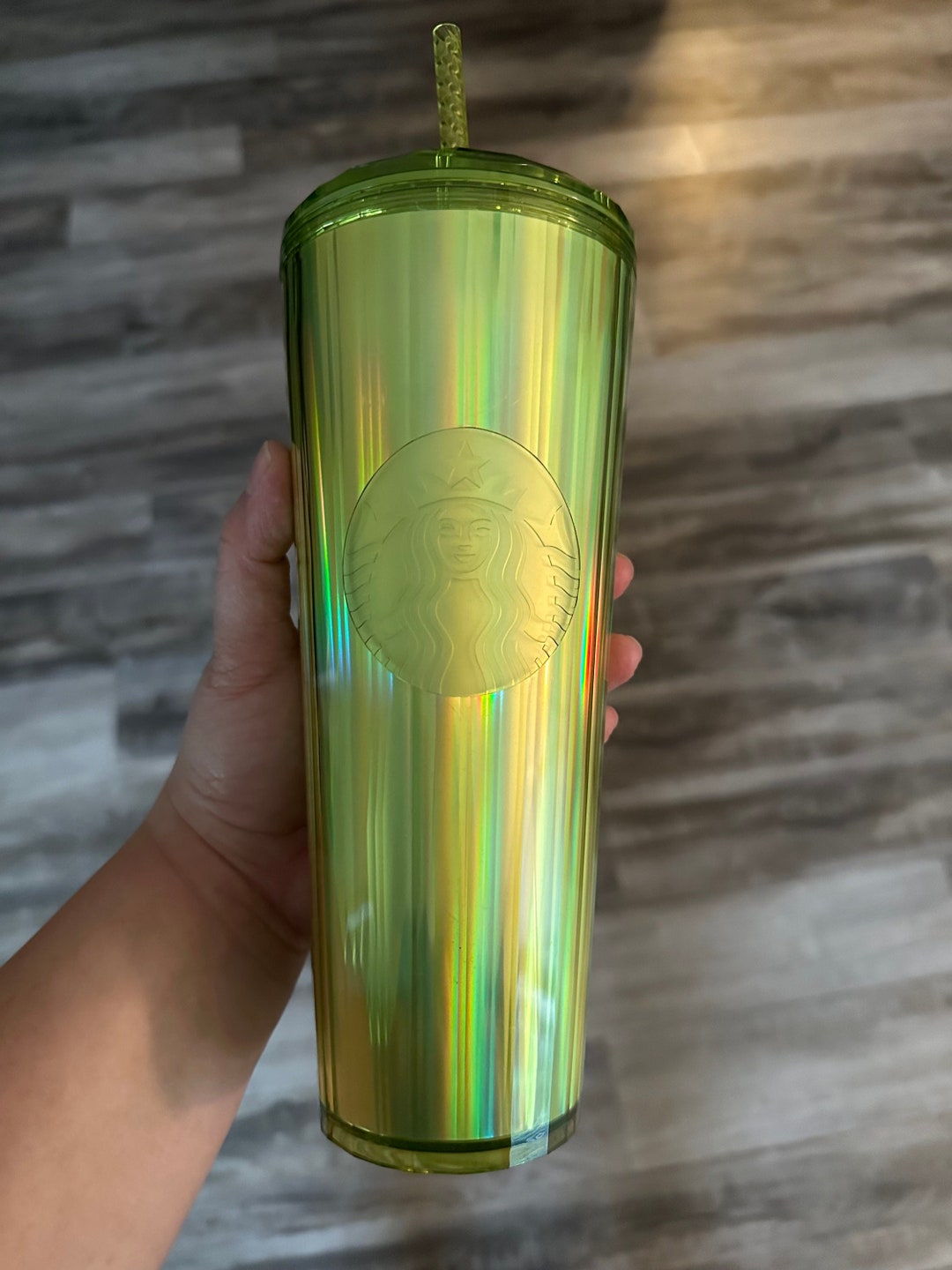 Starbucks Cup 24oz Starbucks Tumbler Lime Kaleidoscope Iridescent Dome ...