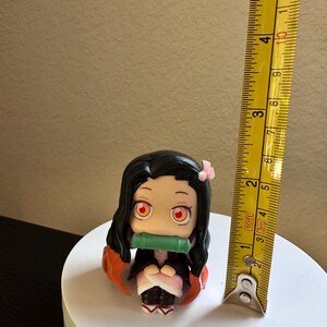 Set of 6 Mini Demon Slayer Figures – Sitting Pose With Stands, Cute ...