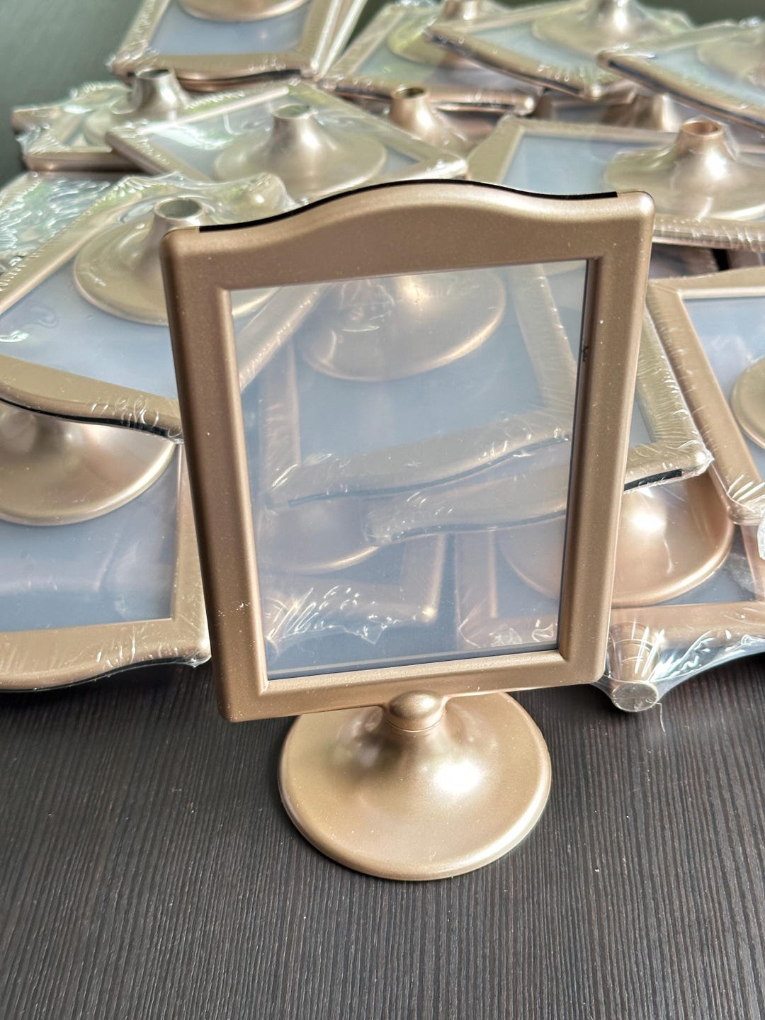 Set of 24 Gold Double Sided 4x6 Picture Frames Freestanding Pedestal ...