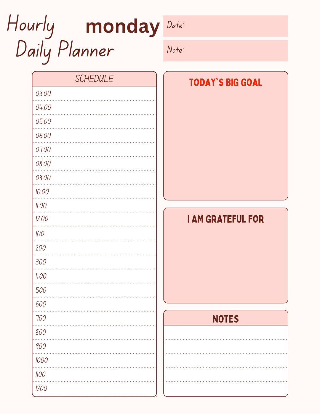 Simple Day Planner, Bundle of 5 - Etsy