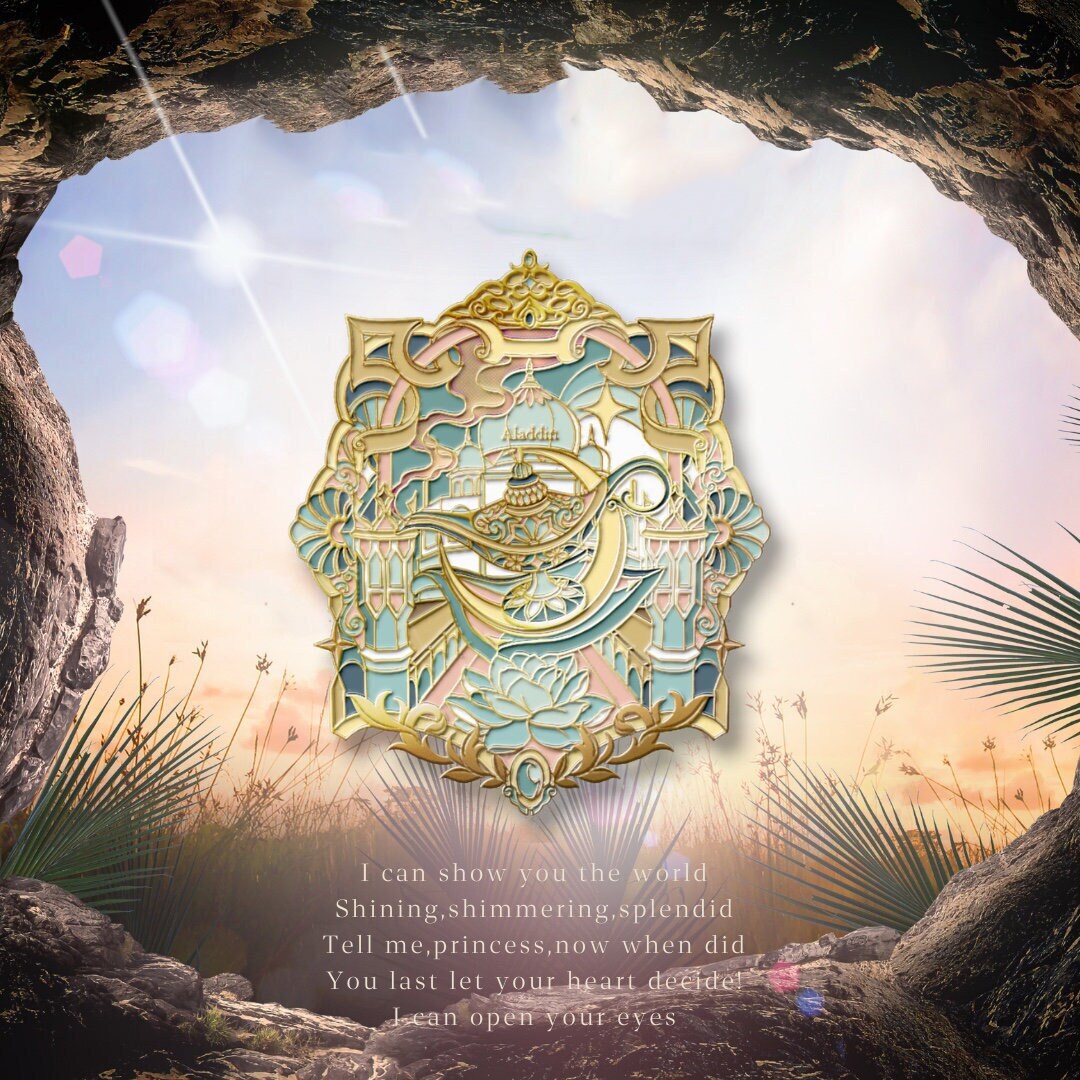 Genie Wishing Lamp Aladdin Hard Enamel Pin Brooch Pin - Etsy