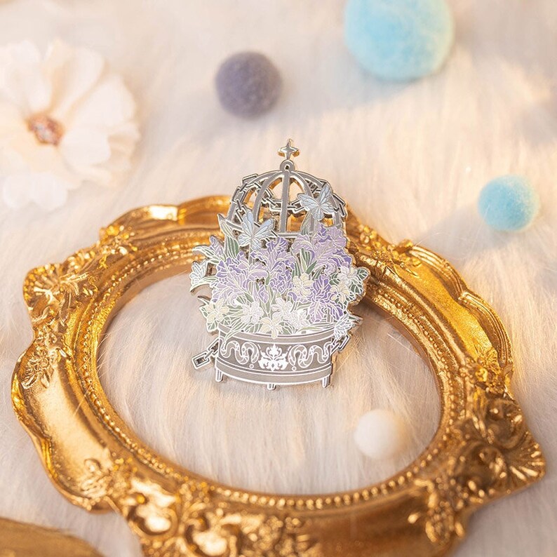 Iris Hard Enamel Pin Botanical Art Unique Gift Gifts for - Etsy