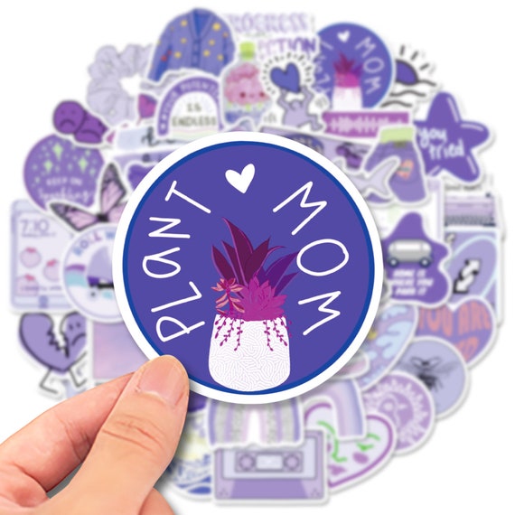Purple Stickers For Water Bottles Cute Vinyl Aesthetic - Etsy