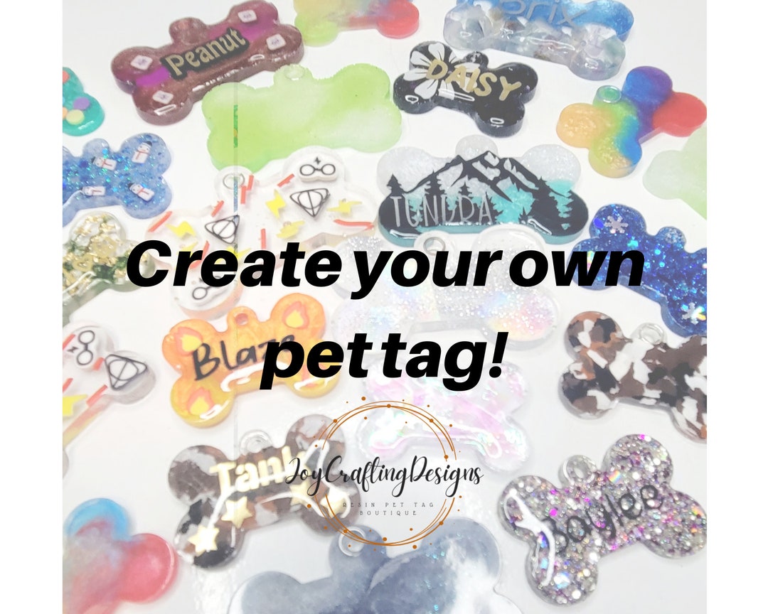 Create Your Own Custom Resin Pet ID Tag Custom Resin Dog Tag - Etsy