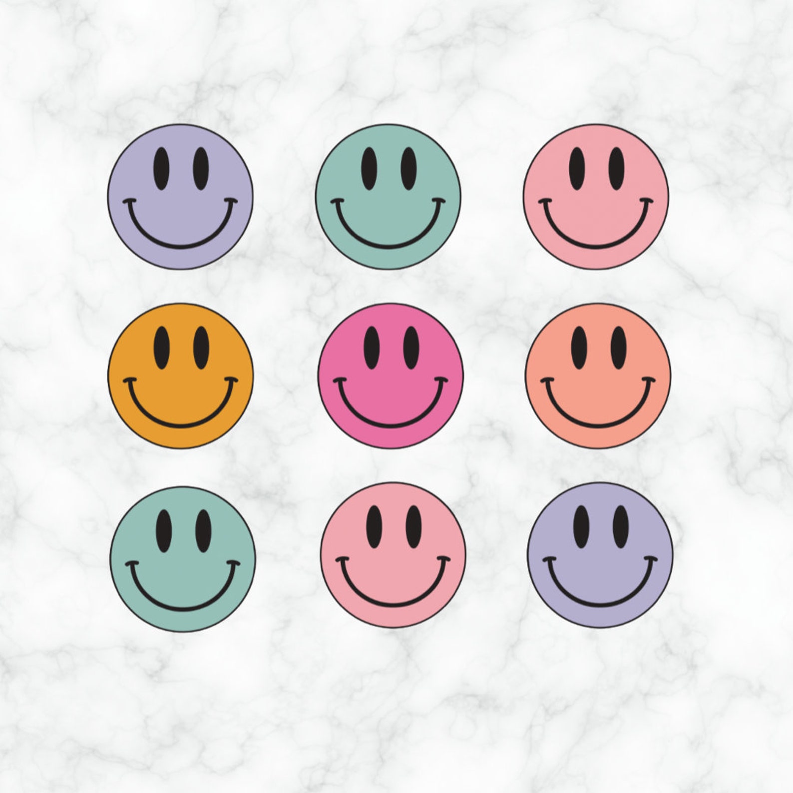 Retro Summer Vibes Happy Face Png, Print on Demand Cute Retro Png ...