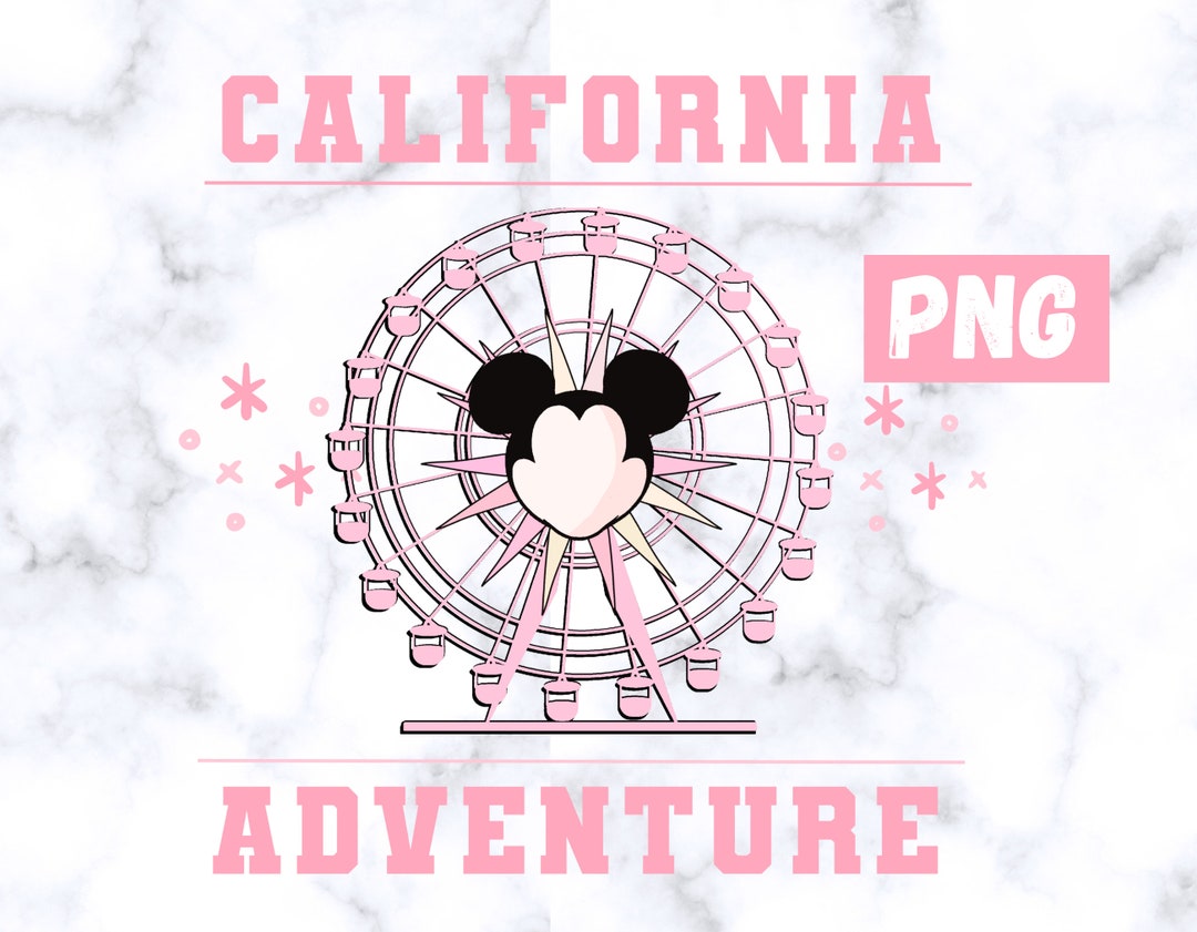 Cute Pink Ferris Wheel California Adventure PNG, Theme Park PNG, Mickey ...