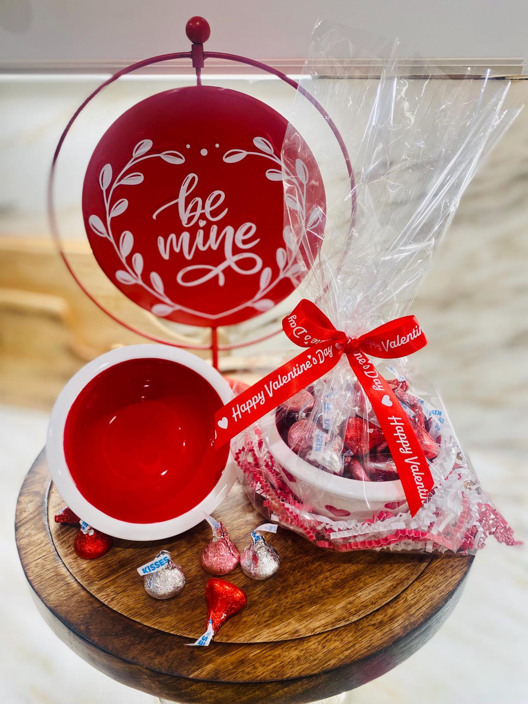Valentine Candy Dish | Heart Ceramic Bowl With Hershey Kisses - Etsy