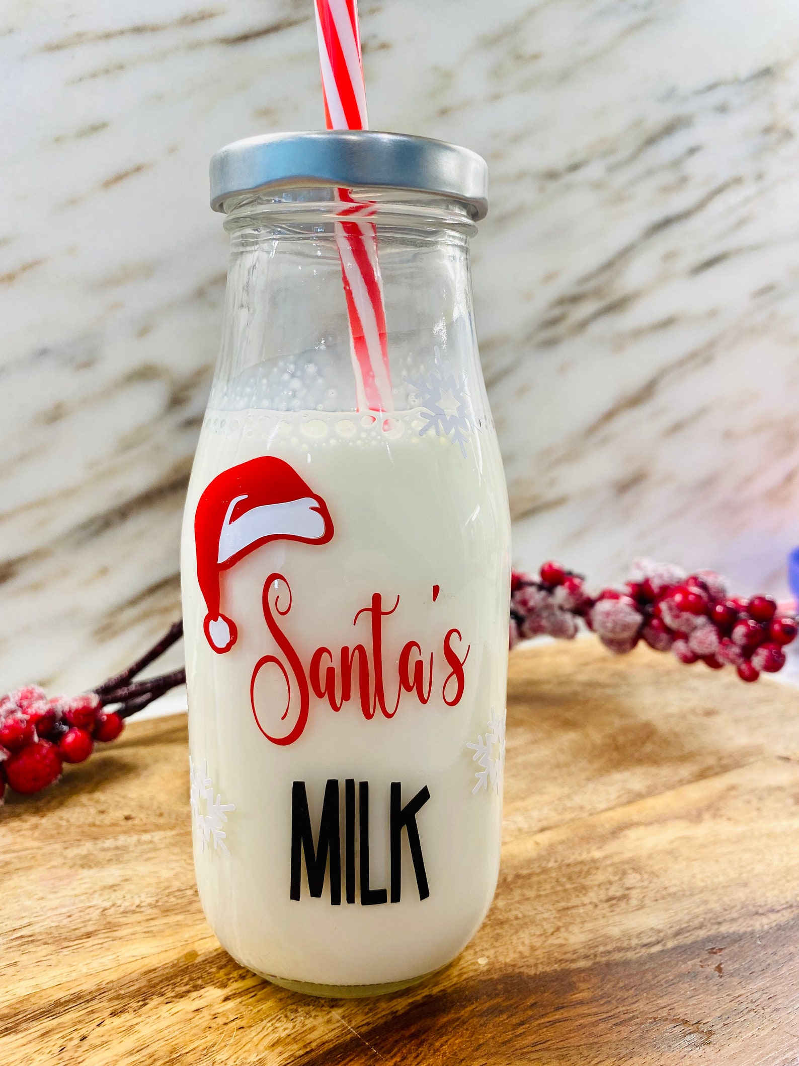 Milk for Santa Santa's Milk Bottle Christmas Milk Bottles 3 Styles Prop ...