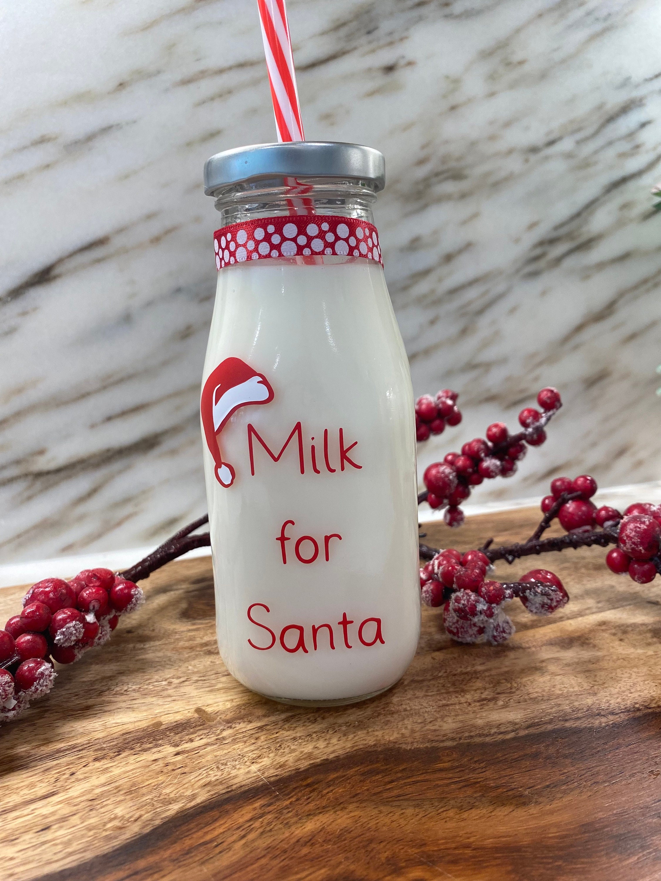 Milk for Santa Santa's Milk Bottle Christmas Milk Bottles 3 Styles Prop ...