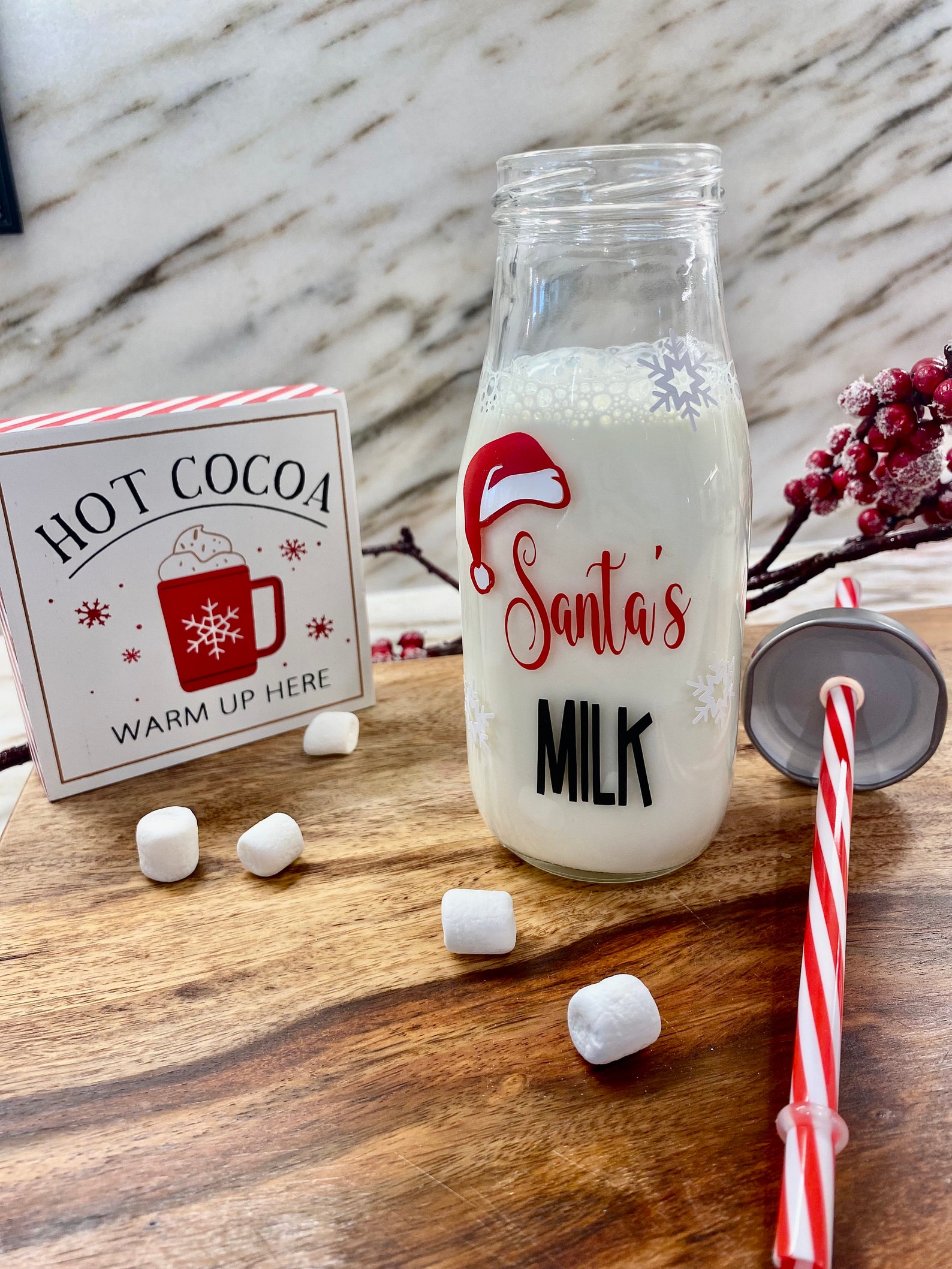 Personalized Milk for Santa Bottle | Christmas Cookie Accessory - Etsy