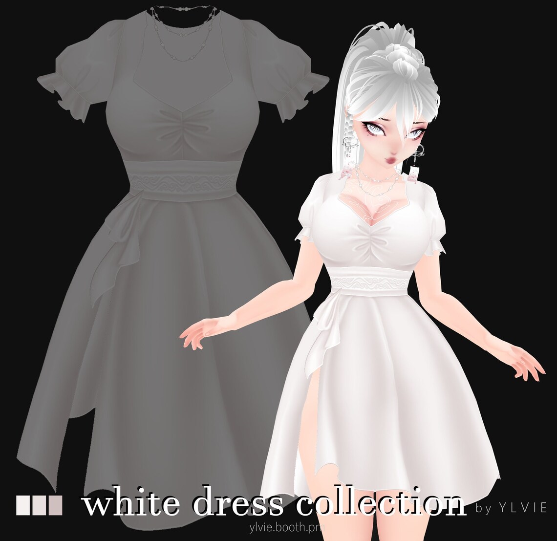 Vroid White Dress Collection - Etsy