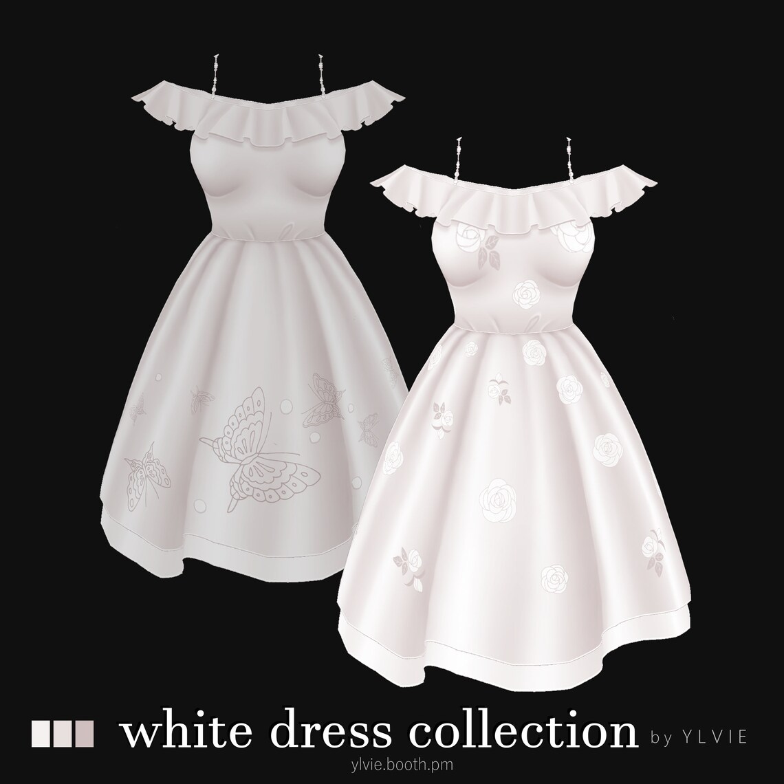 Vroid White Dress Collection - Etsy