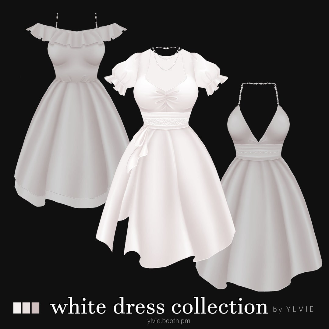 Vroid White Dress Collection - Etsy
