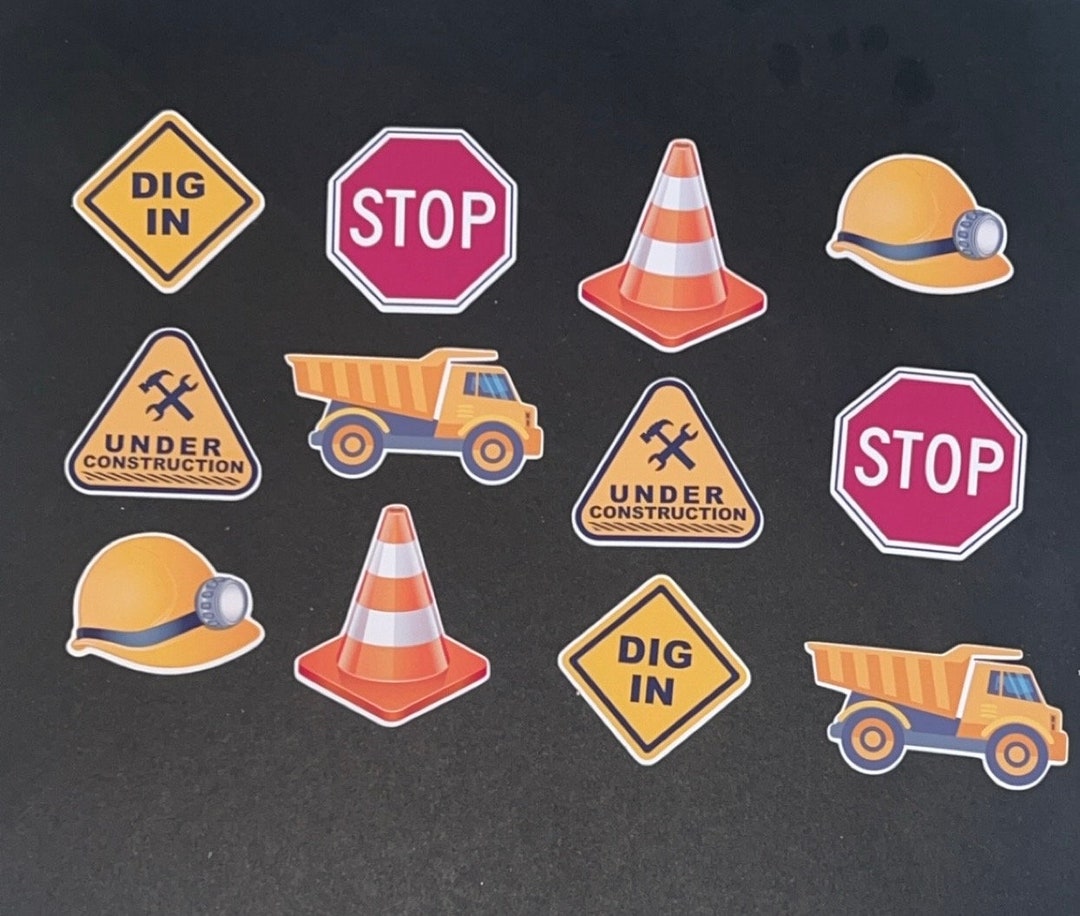 Construction Themed Stickers, Party Stickers, Construction Party ...