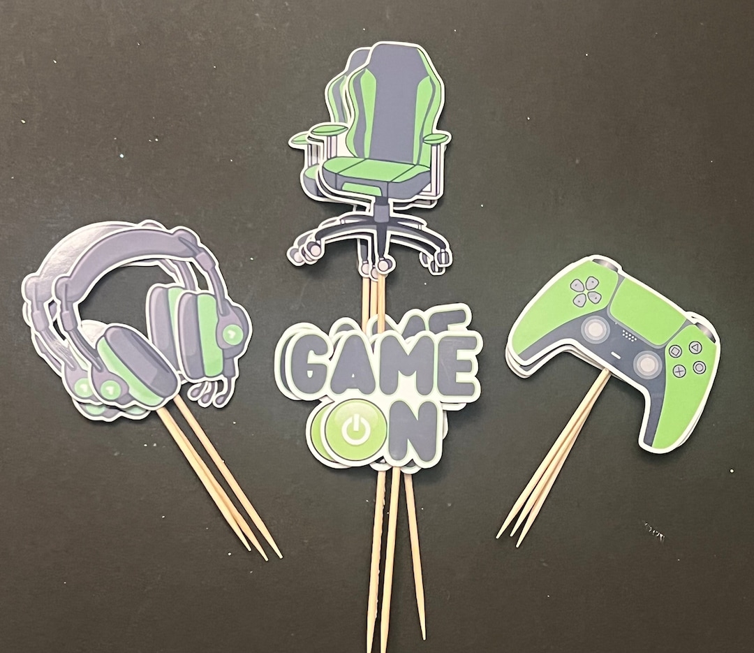 Gamer Cupcake Toppers, Gamer Birthday, Video Game Cake Topper, Gamer ...