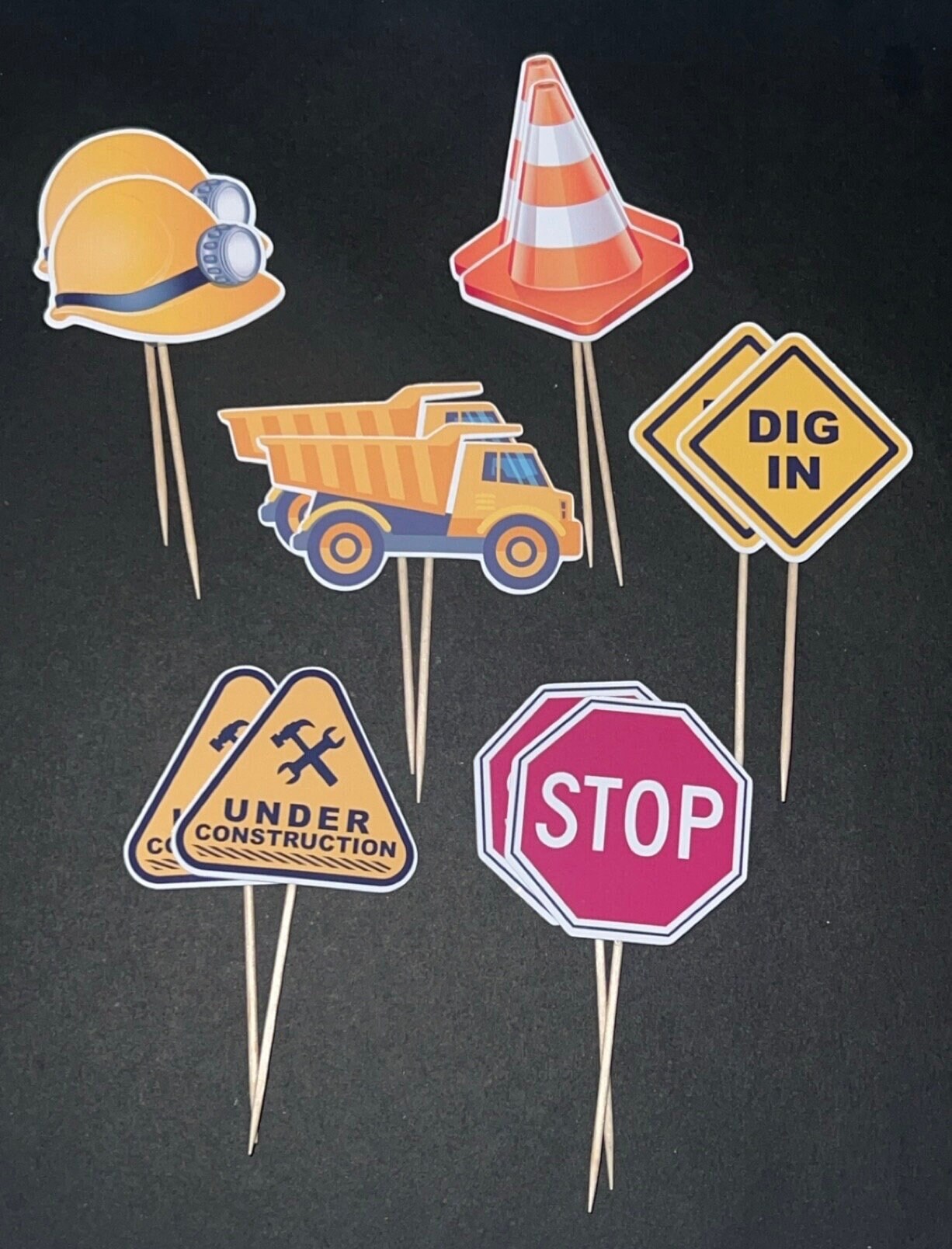 Construction Theme Cupcake Toppers, Cake Topper, Construction Party ...