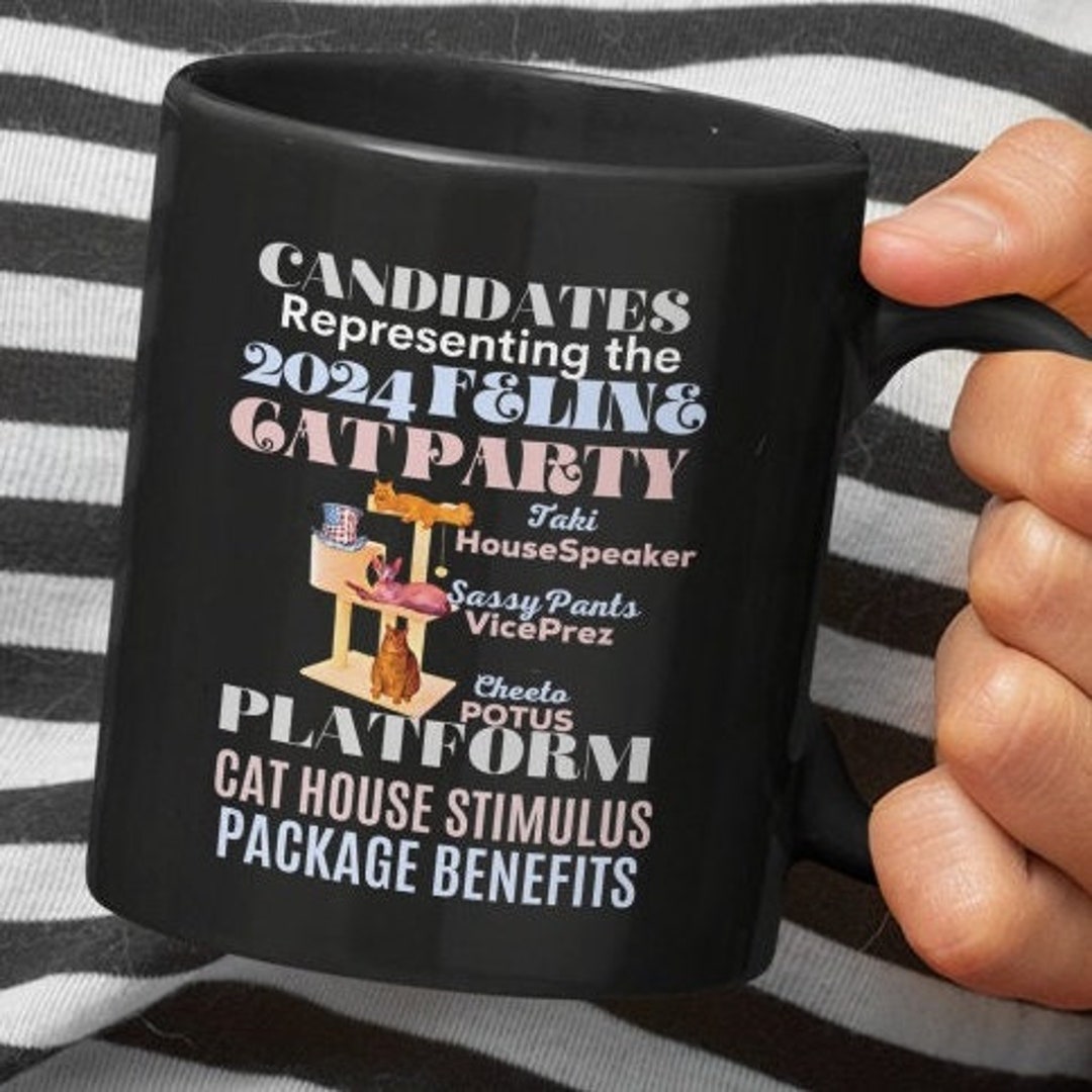 Cat Party Cat Stimulus Coffee Mug,cat Patriots,voting Day Gifts,feline ...
