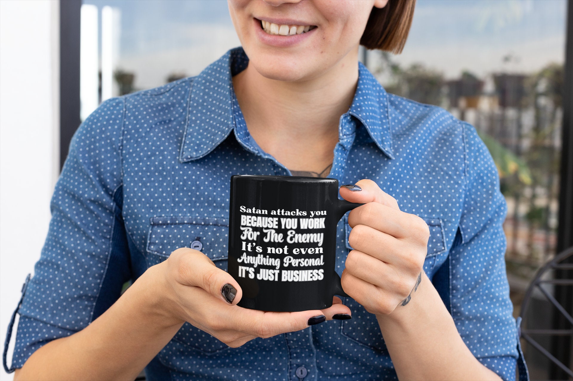 Satan is the Enemy Coffee Mug,weapons of Warfare,defeating Your Enemy ...