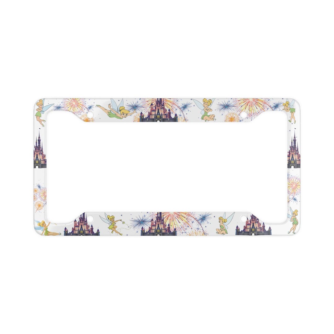 Tinkerbell White License Plate Frame WHITE BACKGROUND - Etsy