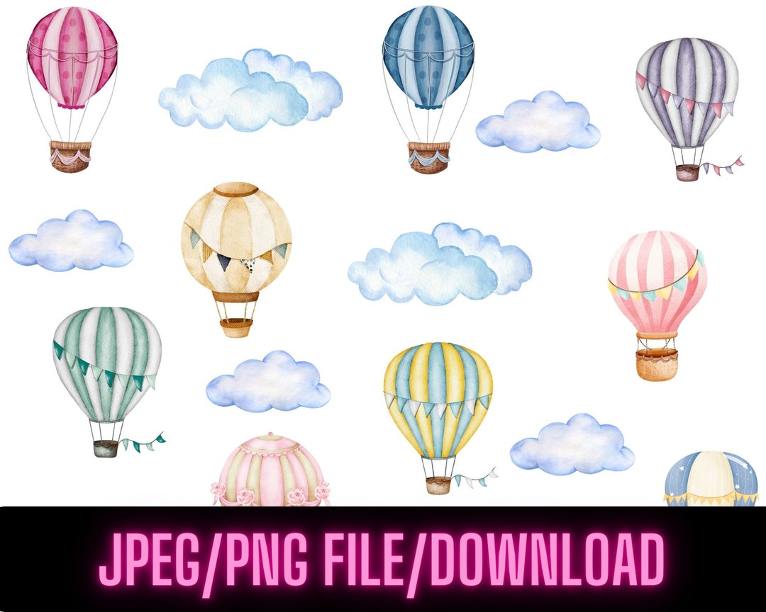 Hot Air Balloon Svg, Png Digital Download - Etsy