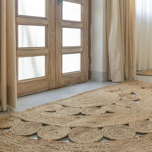 Natural Jute Half Moon Doormat, Semi Circle Area Rug, Boho Entryway Mat ...