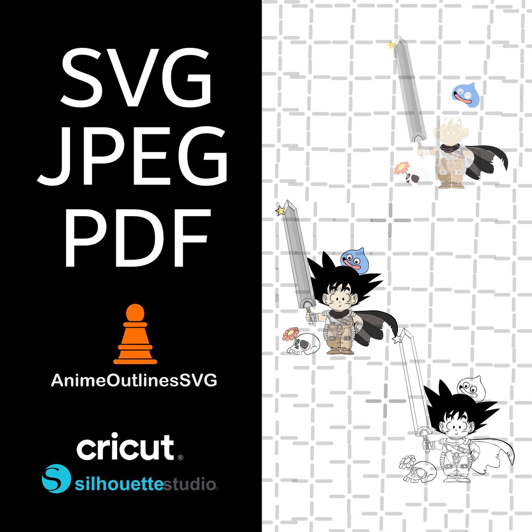 Goku With Tear Drop Character SVG PDF JPEG - Etsy