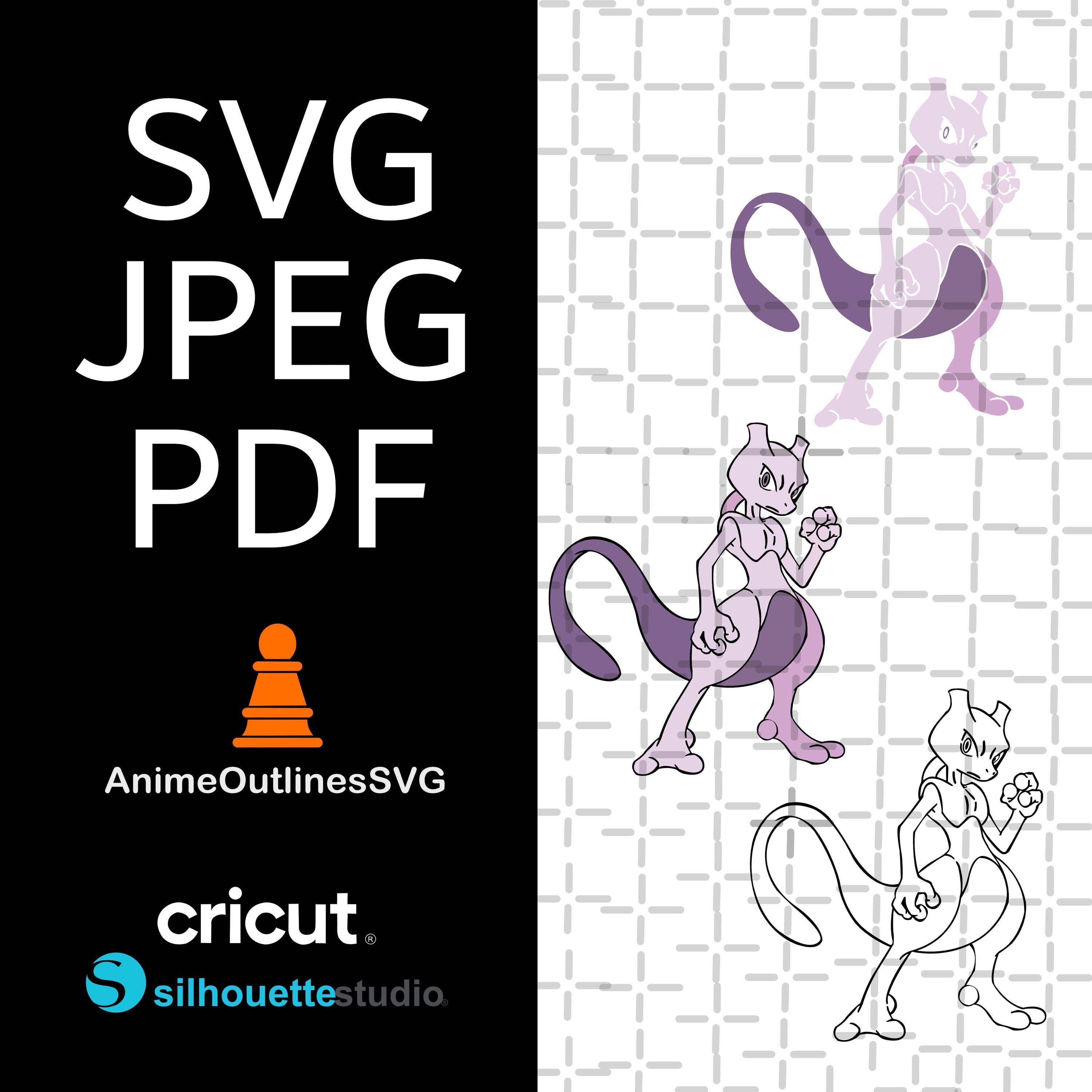 Pokemon Mewtwo SVG PDF JPEG - Etsy