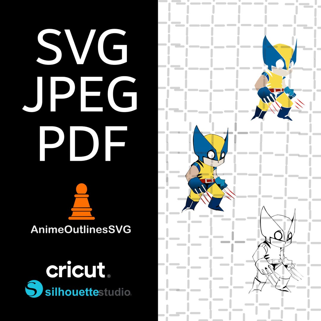 Kid Wolverine SVG PDF JPEG - Etsy
