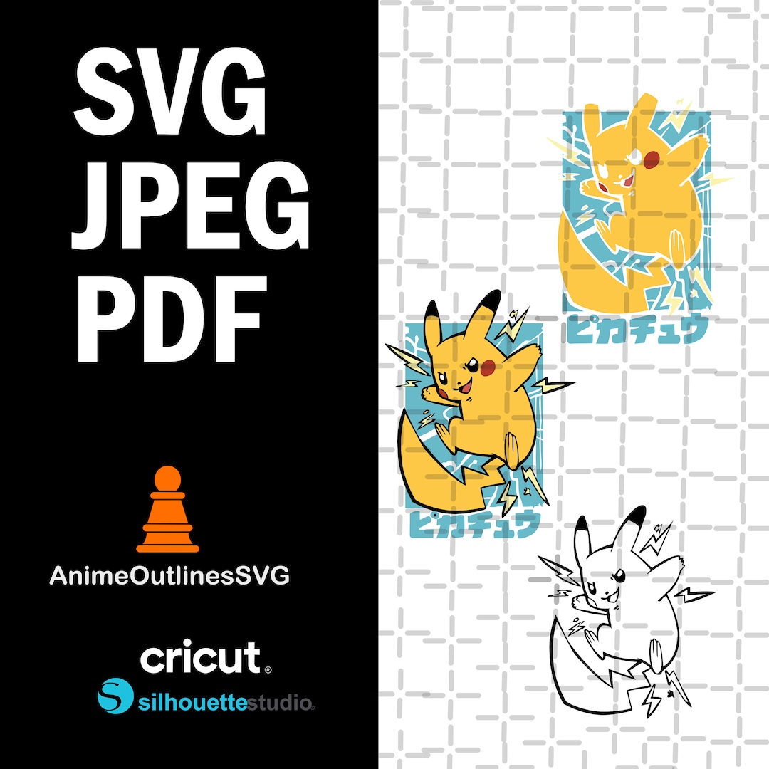 Pikachu SVG PDF JPEG - Etsy