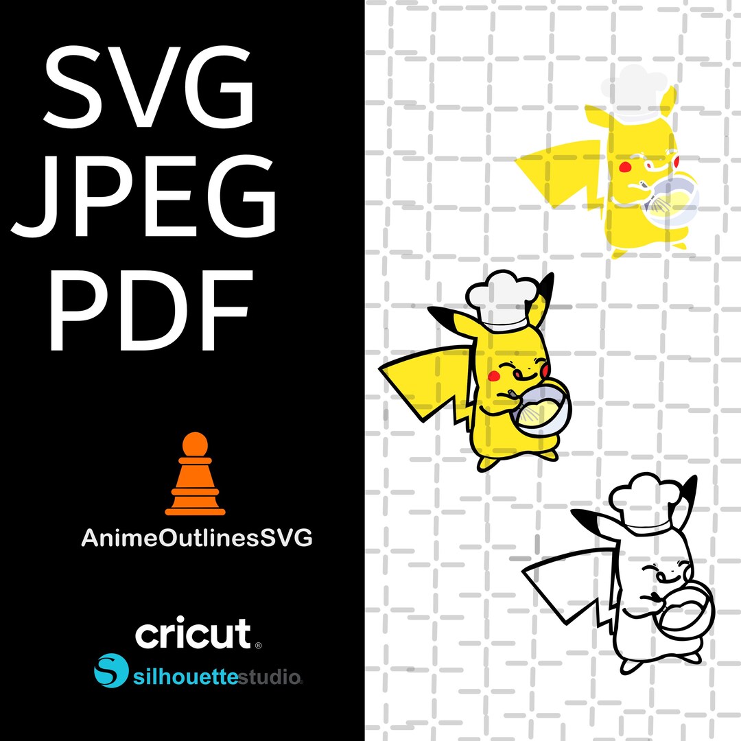 Pokemon Chef Pikachu SVG PDF JPEG - Etsy