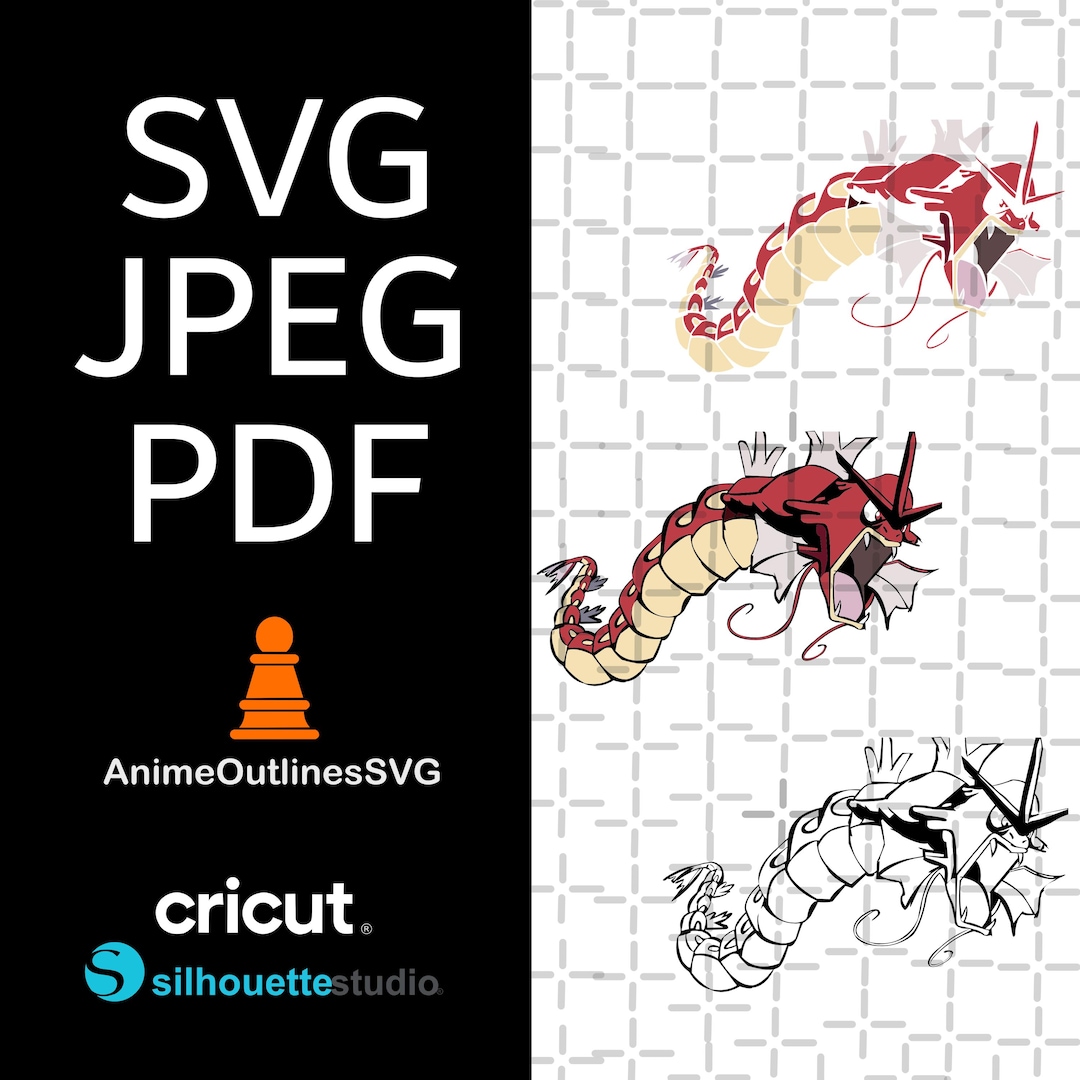 Pokemon Red Gyarados SVG PDF JPEG - Etsy