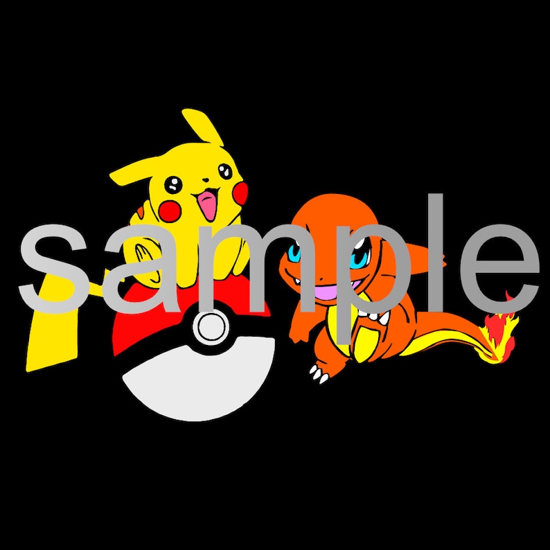 Pikachu and Charmander SVG PNG JPEG Pdf Psd - Etsy