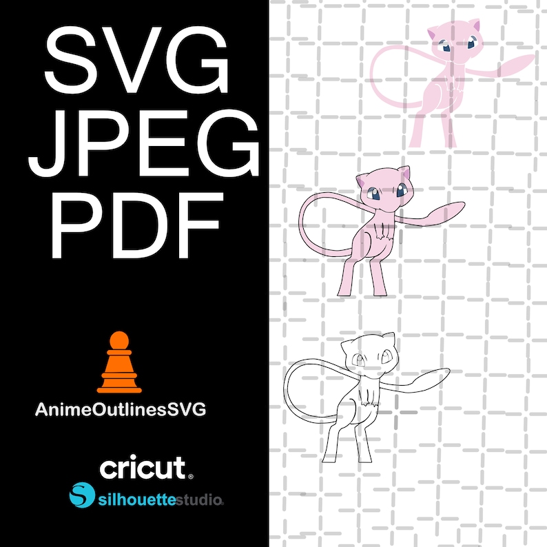 Mew Pokemon SVG PDF JPEG - Etsy