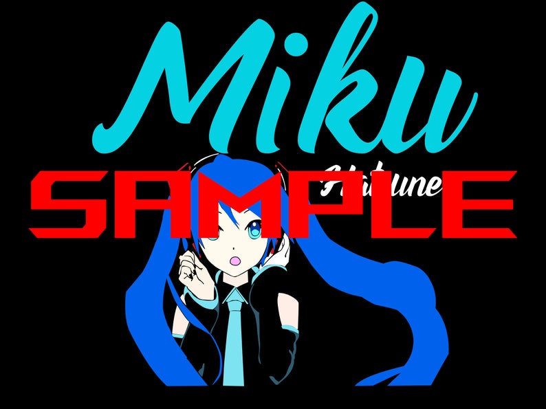 Hatsune Miku Anime Girl SVG PNG - Etsy