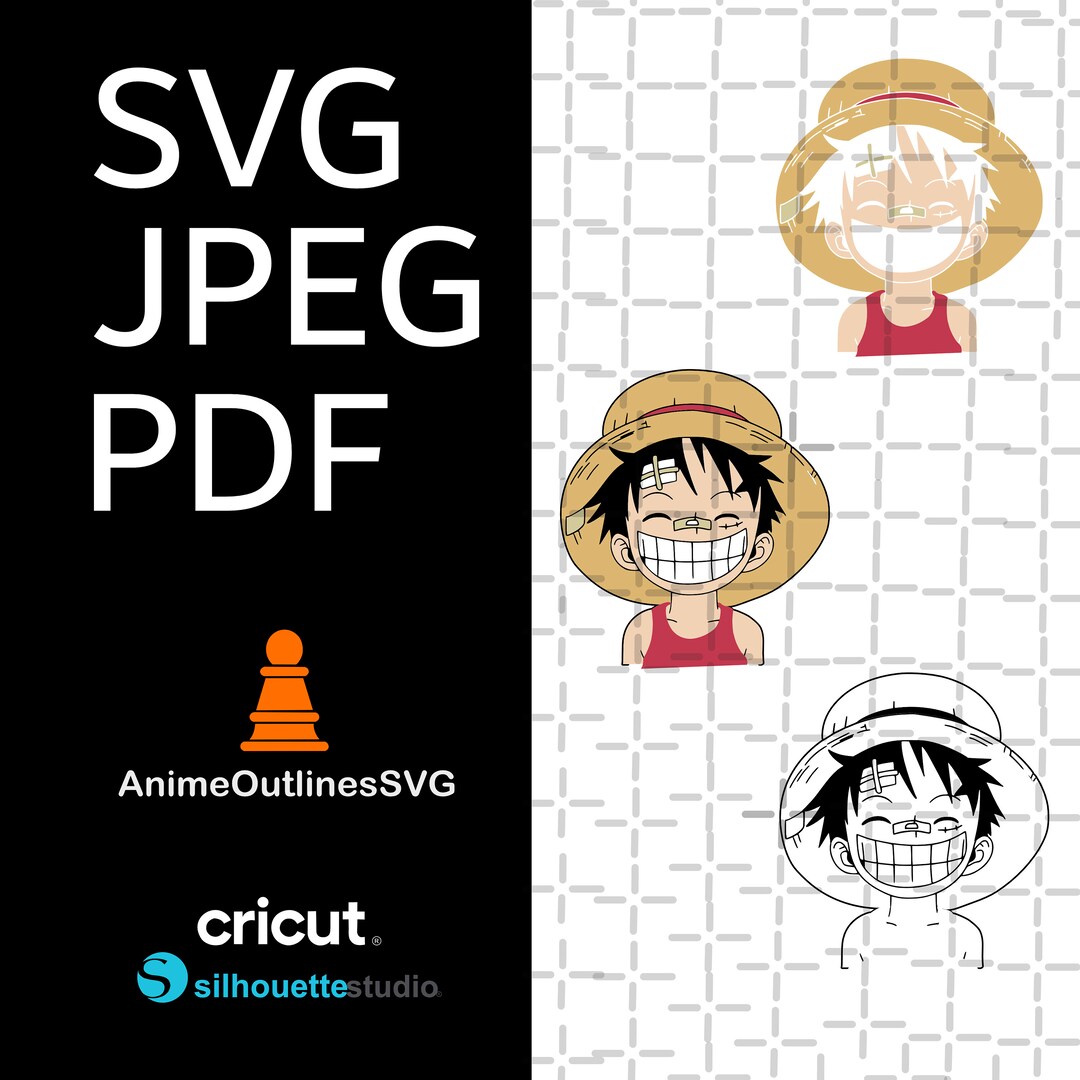 Luffy Big Smile SVG PDF JPEG - Etsy