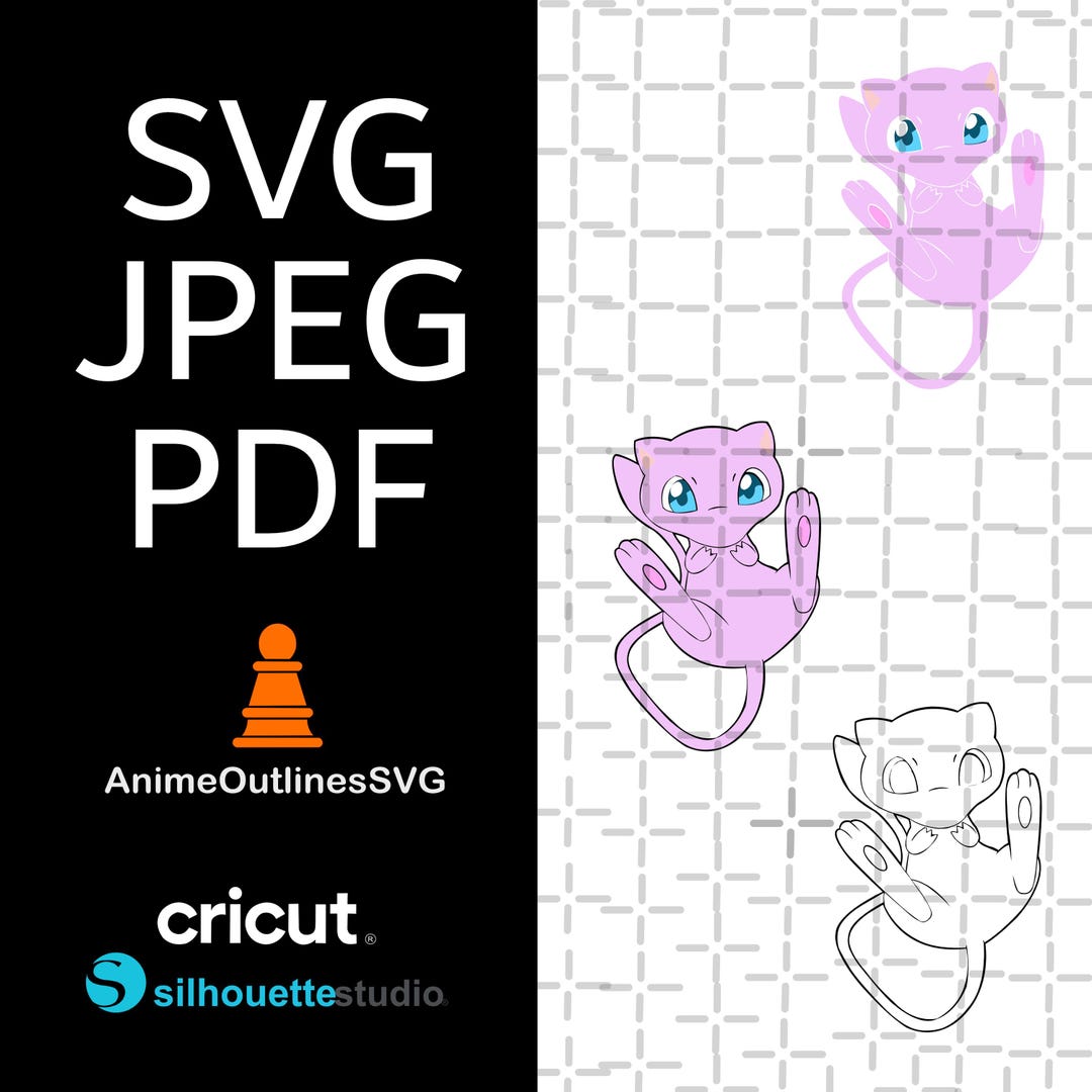 Pokemon Mew SVG PDF JPEG - Etsy