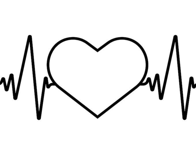 Heart Heartbeat Vinyl Decal Sticker - Etsy