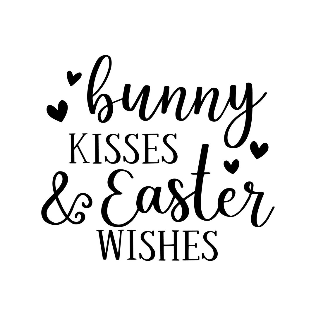 Bunny Kisses Easter Wishes Holiday Vinyl Decal Sticker - Etsy