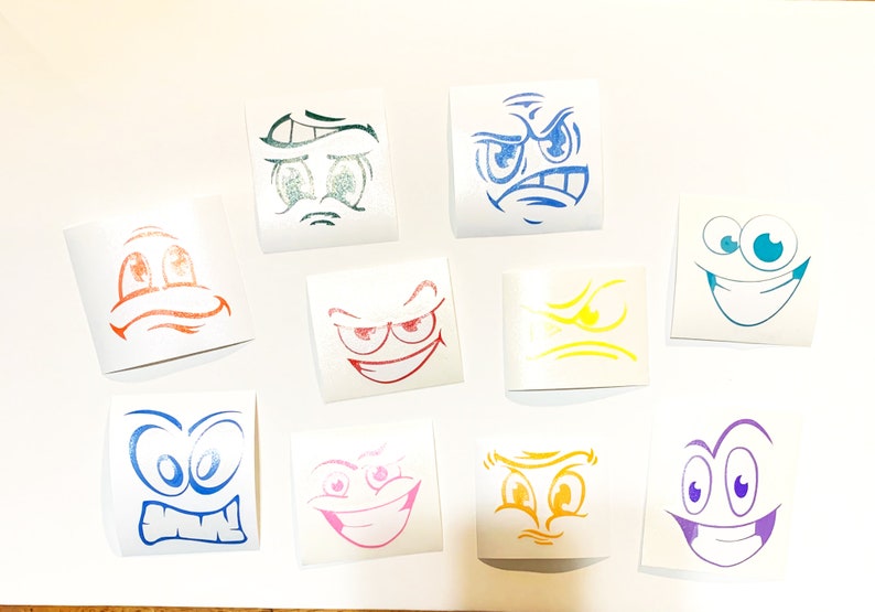 Cartoon Faces Vinyl Decal Sticker - Etsy