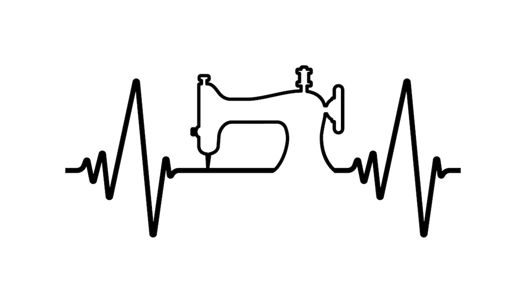 Sewing Heartbeat Vinyl Decal Sticker - Etsy