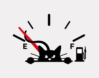 Cat Fuel Gauge Vinyl Decal Sticker - Etsy