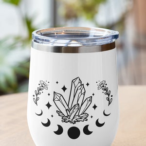 Celestial Crystal Moon Vinyl Decal - Etsy