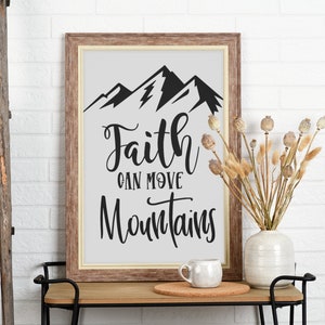 Faith Can Move Mountains Religious Vinyl Decal Sticker - Etsy