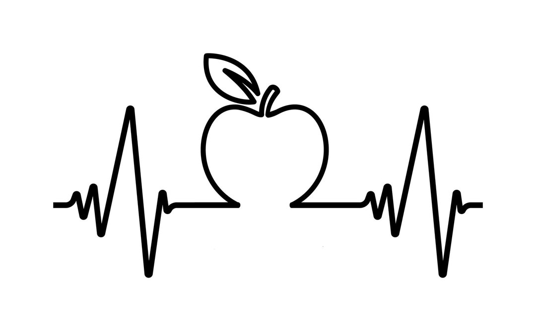 Apple Heartbeat Vinyl Decal Sticker - Etsy