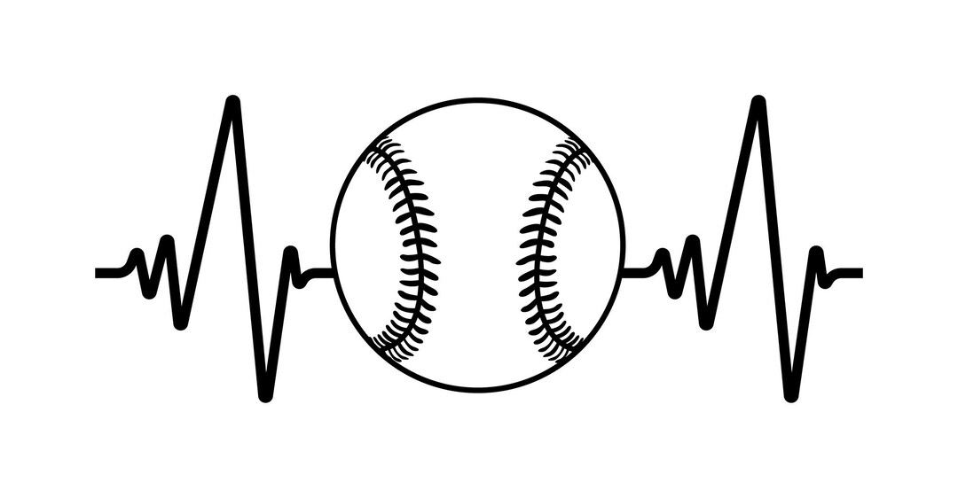 Baseball Heartbeat Vinyl Decal Sticker - Etsy