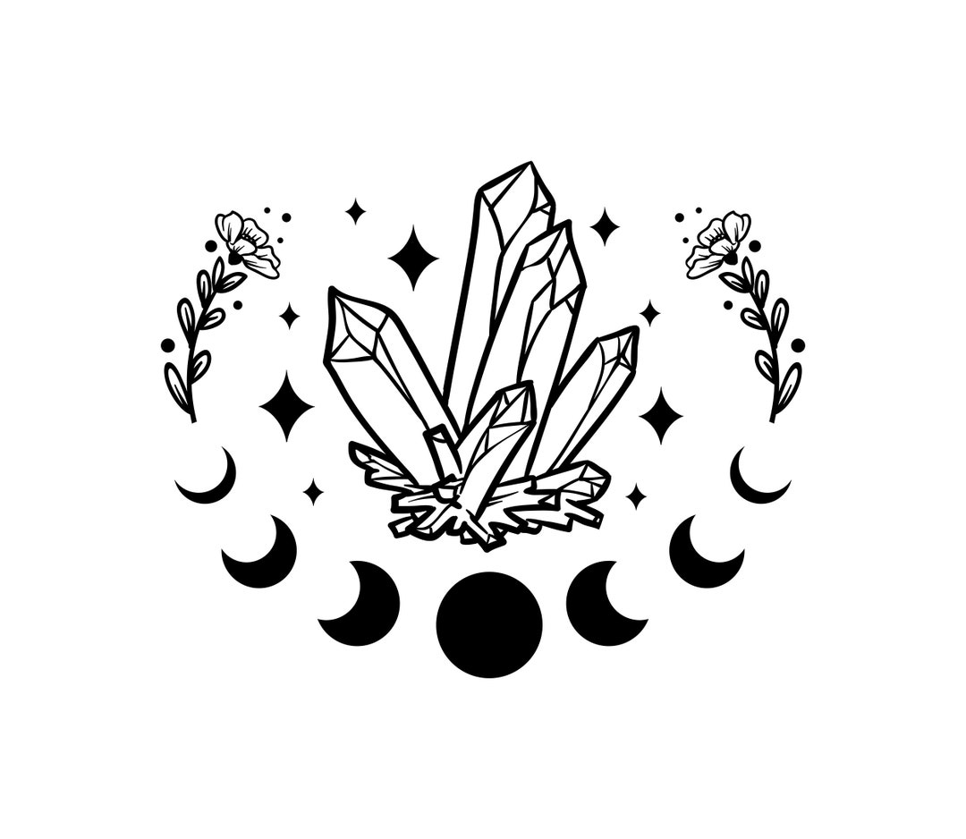 Celestial Crystal Moon Vinyl Decal - Etsy
