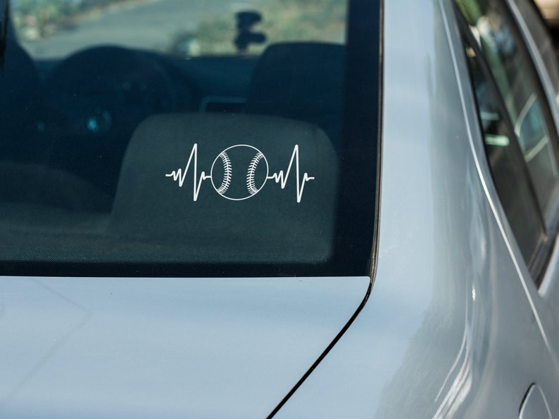 Baseball Heartbeat Vinyl Decal Sticker - Etsy